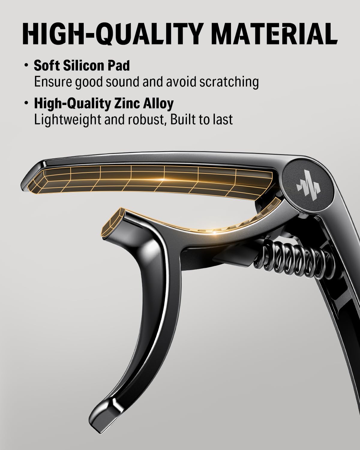 Donner Guitar Capo for Electric and Acoustic Guitar DC-2, Ukulele Capo Black with 4 Picks