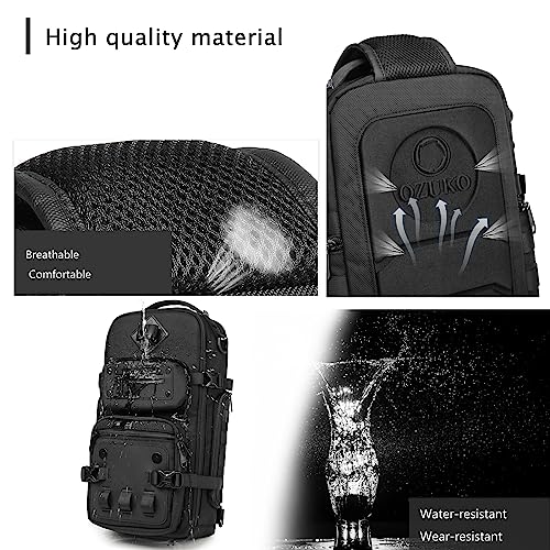 OZUKO Travel Sling Bag for Men Women,Large Capacity Multipurpose Chest Bag and Mini Crossbody Phone Bag