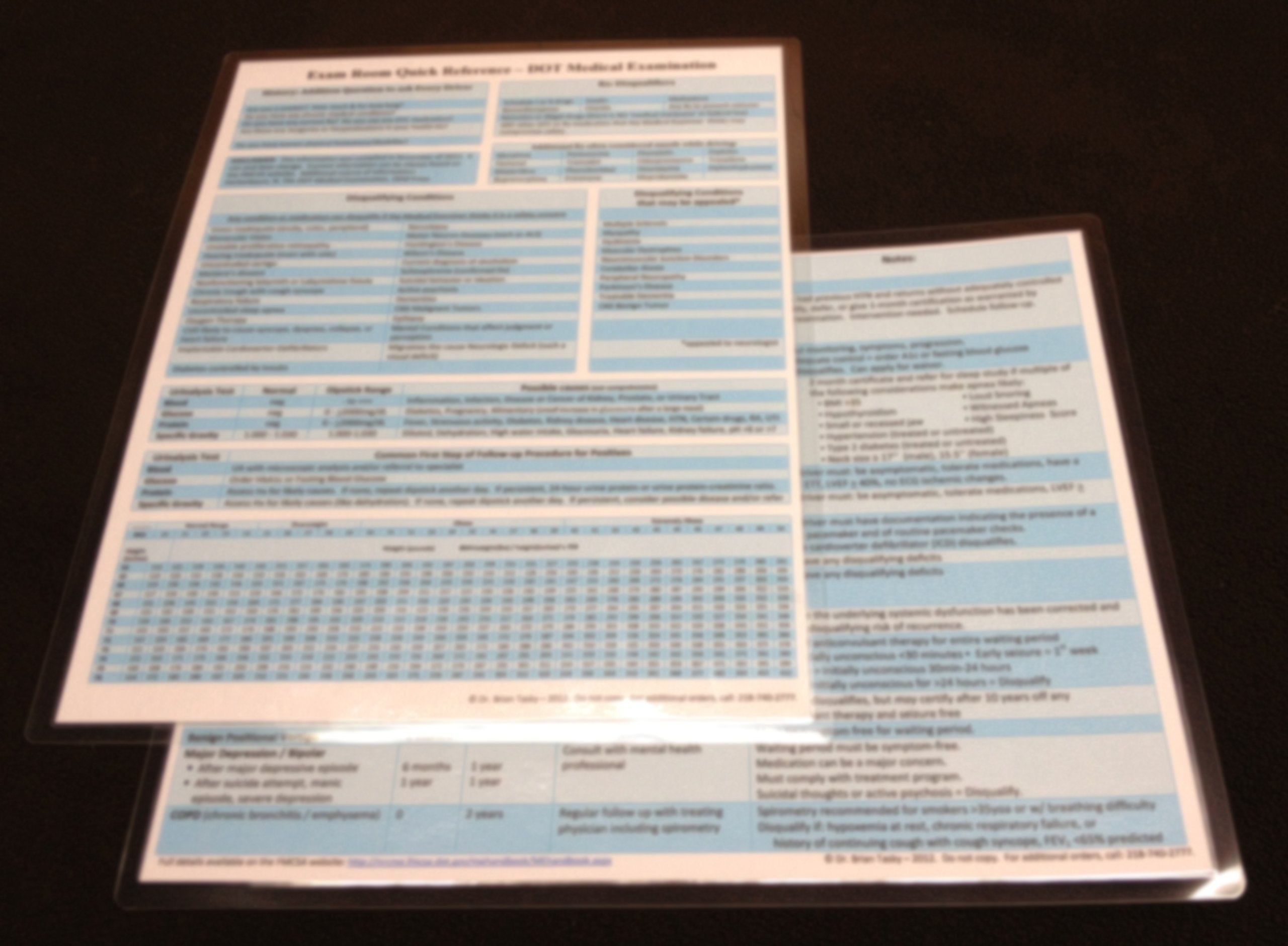 The DOT Medical Exam - Quick Reference by Dr. Brian Tasky (2014-12-24)