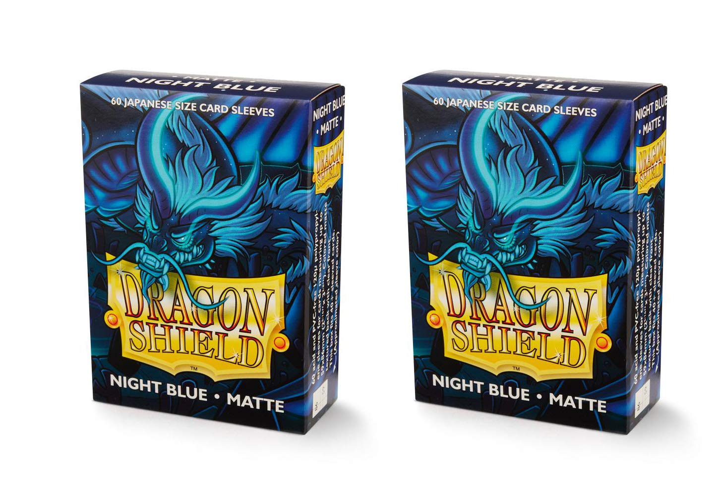 Dragon Shield Bundle: 2 Packs of 60 Count Japanese Size Mini Matte Card Sleeves - Matte Night Blue