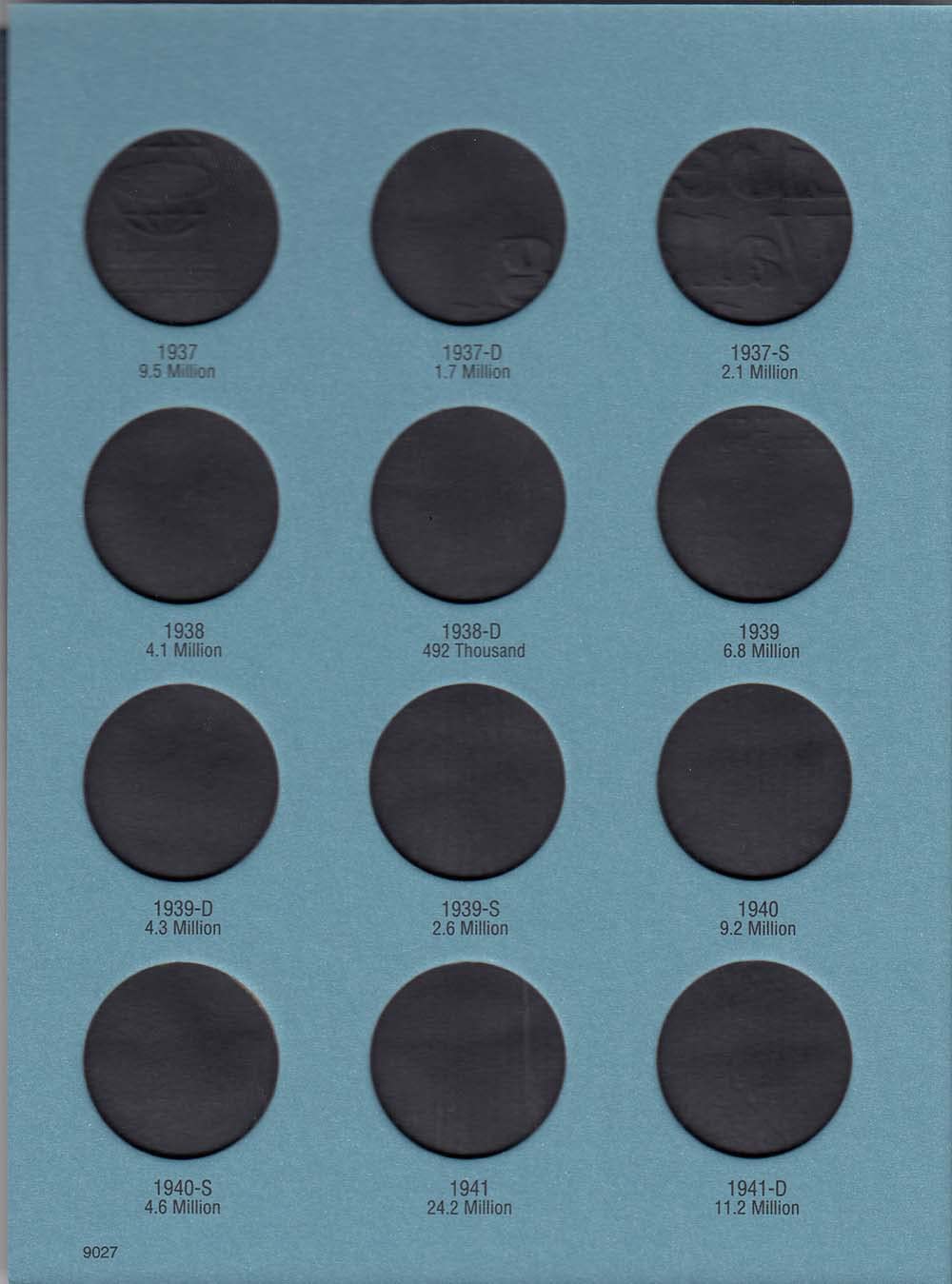 Whitman US Walking Liberty Half Dollar Coin Folder 1937 - 1947 #9027