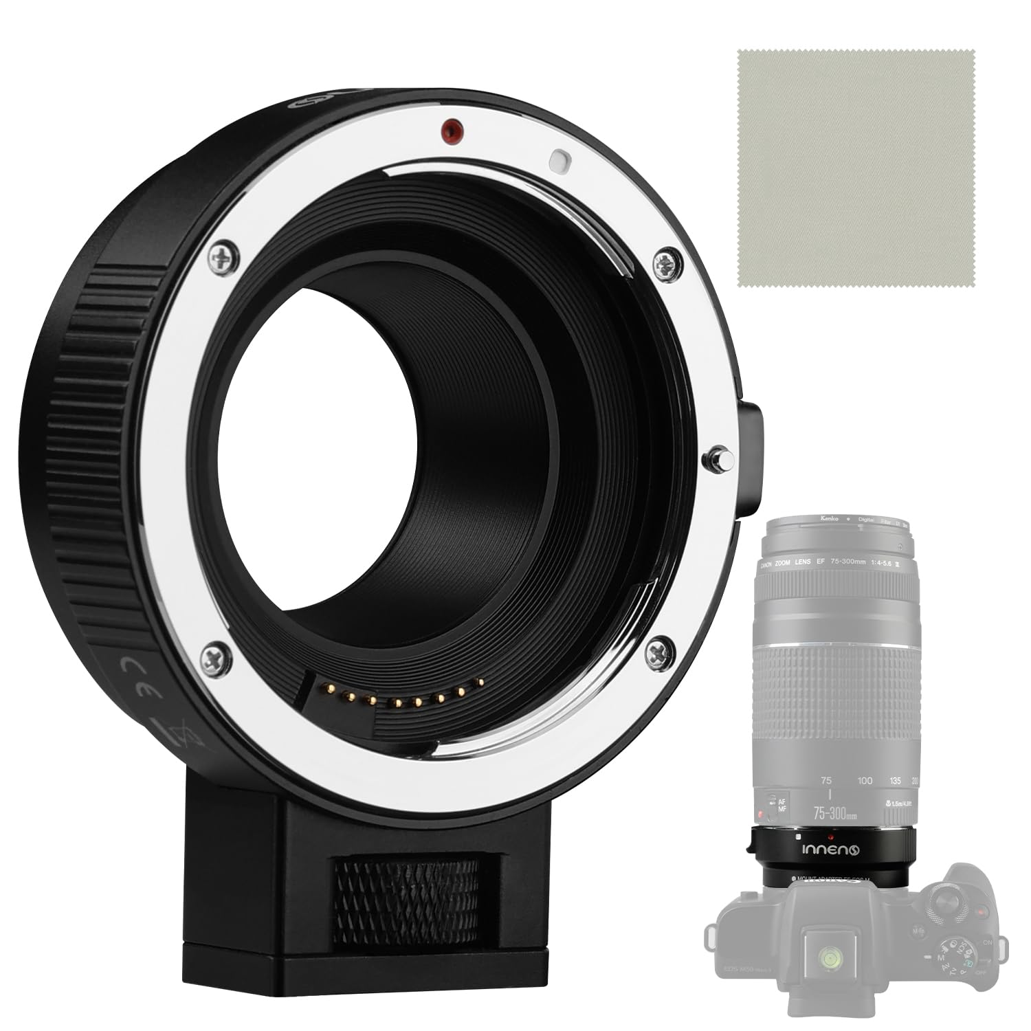 Donwell EF-EOS M Auto-Focus Mount Lens Adapter, EF/EF-S Lens to EOS-M (EF-M Mount) Mount Converter Ring with Removable Tripod Mount Compatible for Canon Camera EOS M M2 M3 M5 M6 M10 M50 M100 M200