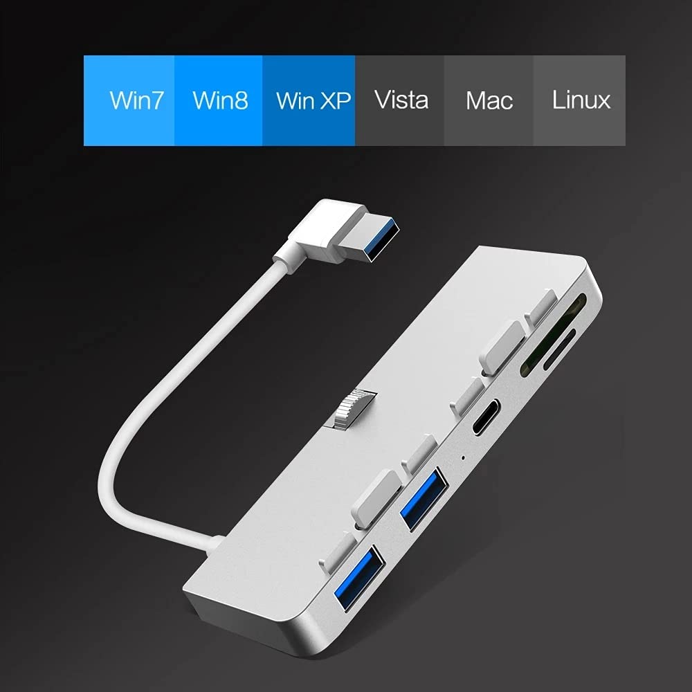WPYYI Multifunctional USB Splitter,Aluminum Alloy USB 3.0 Hub Adapter Splitter with SD/TF Card Reader