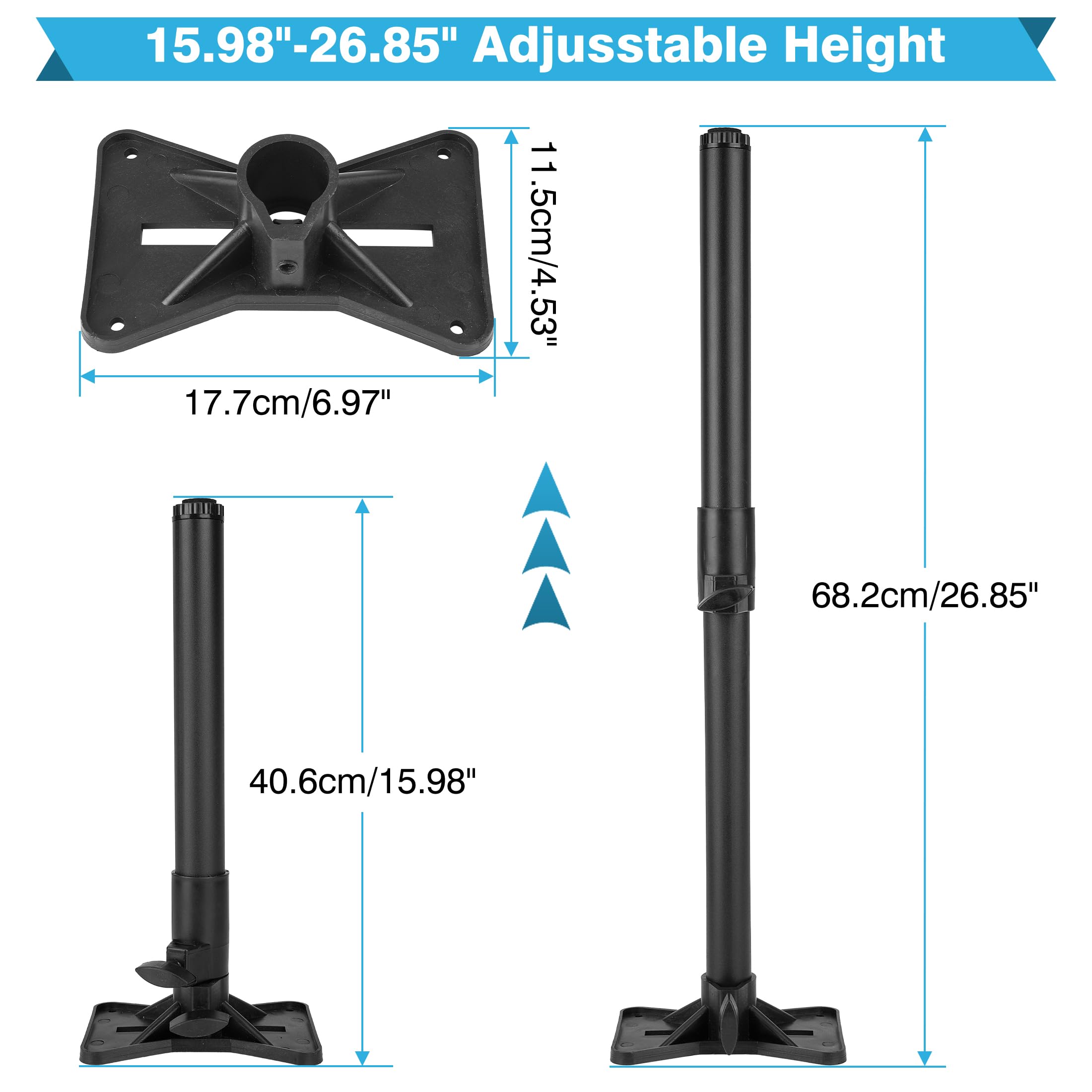 IRONWALLS Undermount Sink Brackets, 2PCS 17.7β-29.5β/45-75cm Height Steel Kitchen Sink Cabinet Support Poles Adjustable, Drilling Free Sink Repair Kit for Kitchen, Bathroom