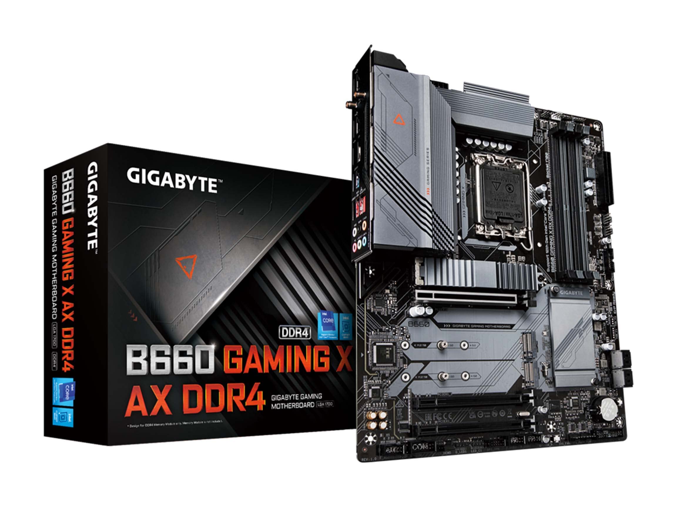 GIGABYTE B660 Gaming X AX DDR4 (B660/ Intel/LGA 1700/ ATX/ DDR4/ Triple M.2/ PCIe 4.0/ USB 3.2 Gen2 Type-C/WiFi 6E 802.11ax/2.5GbE LAN/Gaming Motherboard), Black