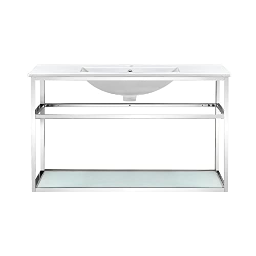 Swiss Madison Well Made Forever Pierre Wall Hung Vanity, Chrome