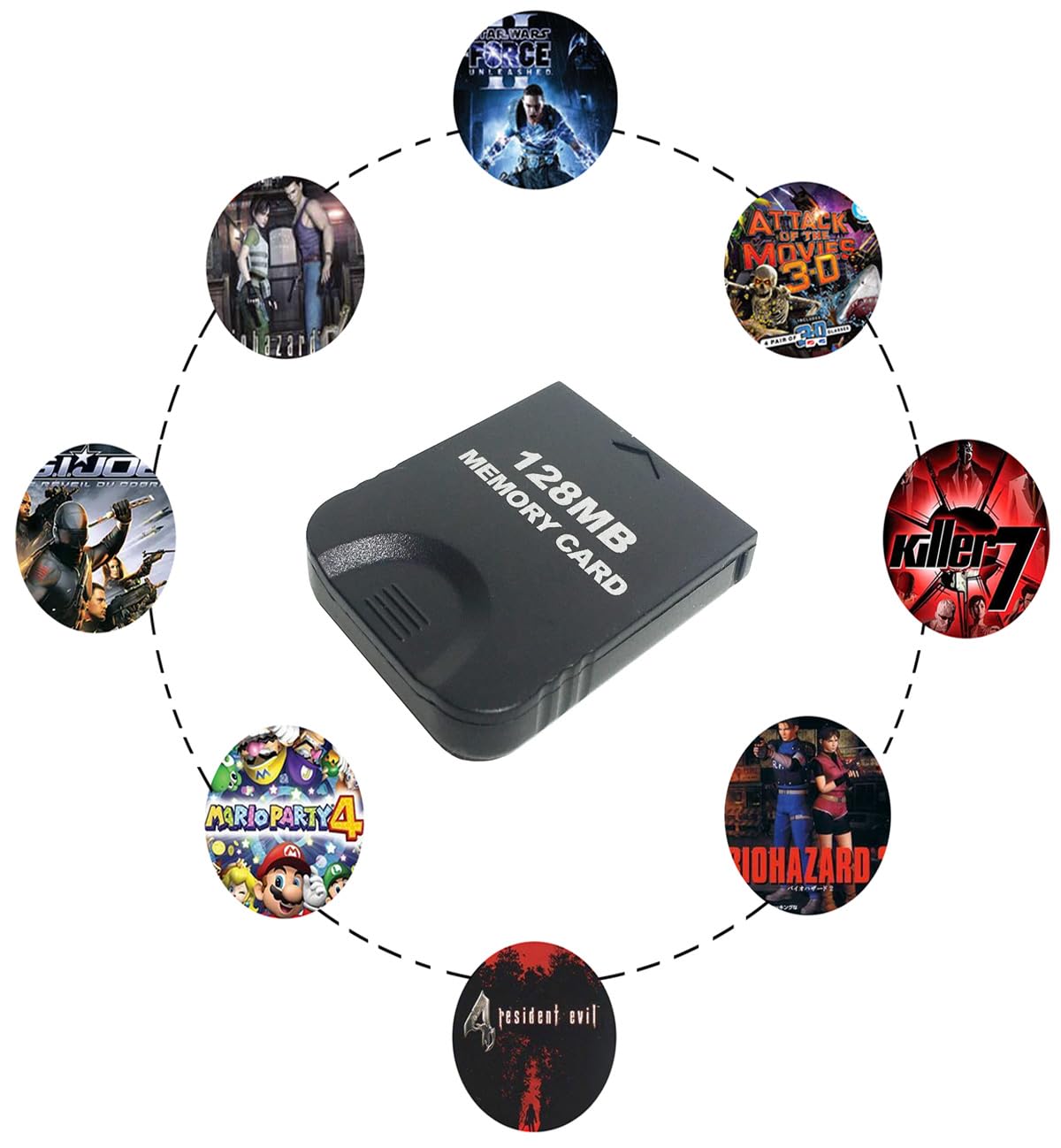 Hyamass 128MB(2043 Blocks) High Speed Gamecube Storage Save Game Memory Card Compatible for Nintendo Gamecube & Wii Console Accessory Kits - Black