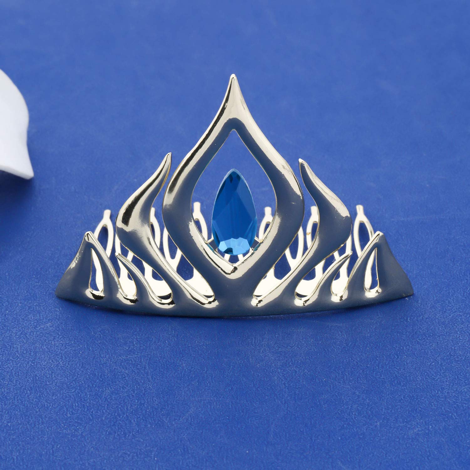 FAADBUK Frozen Elsa Tiara Coronation Crown Hairpin Frozen Coronation Crown Gifts Frozen Elsa Lover Gift (Silver-Crown)