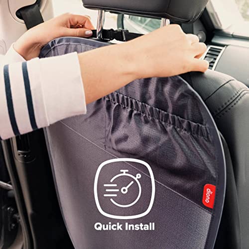 Diono Stuff 'N Scuff XL Kick Mat Back Seat Protector for Kids Feet with Storage Pocket, 100% Water Resistant for Protection of Your Upholstery from Dirt, Mud, Scratches, Gray