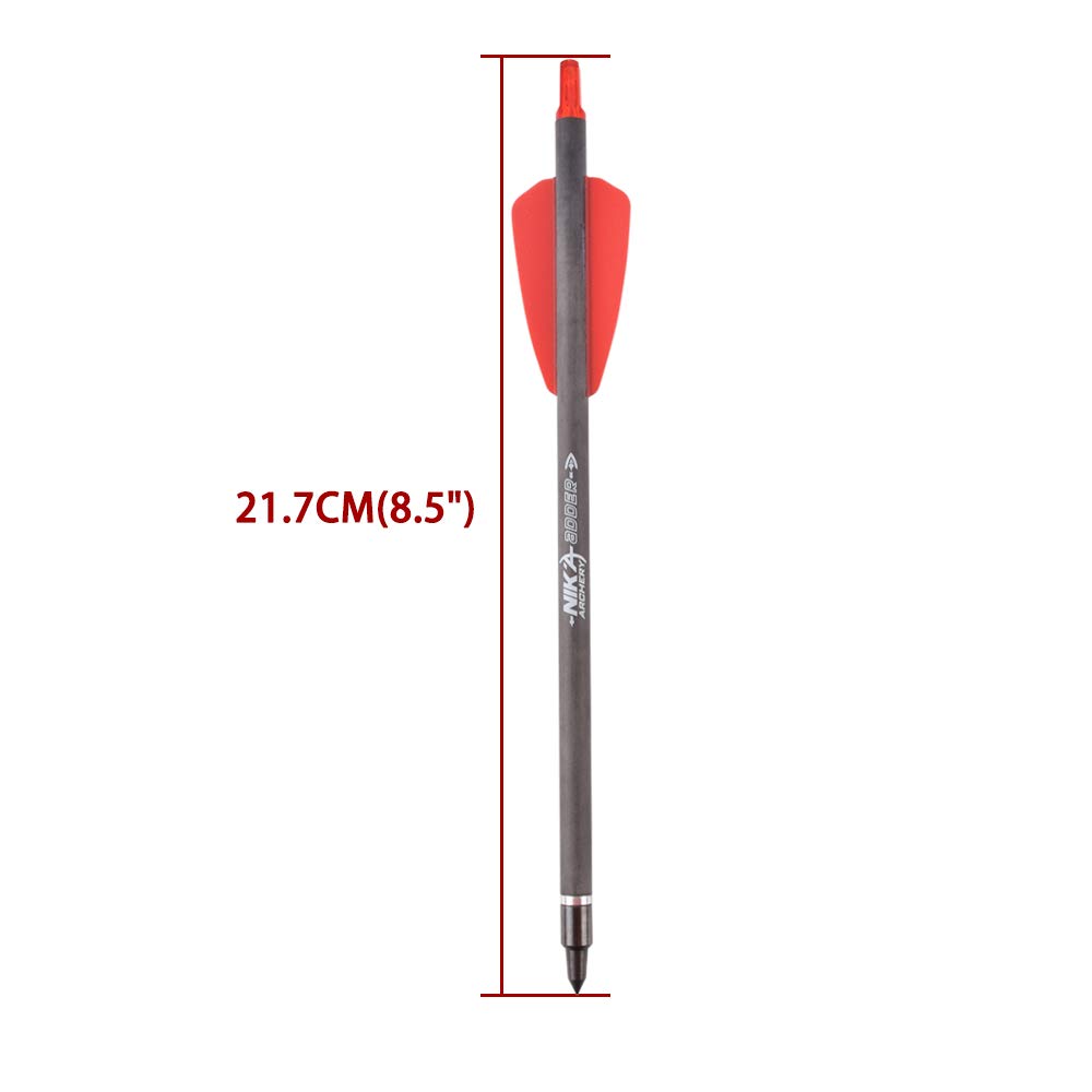 ELONG OUTDOOR 7.5" inch R9 Crossbow Bolts Carbon Arrows 2" Red Vanes with 100grain tips for Hunting Shooting Targeting