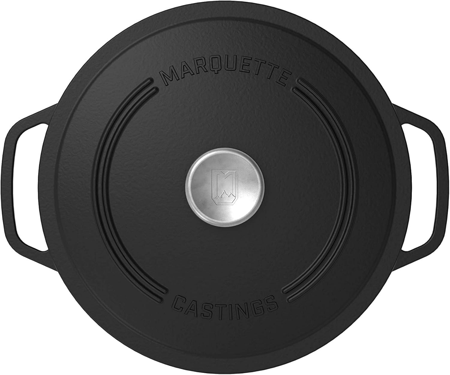 Marquette Castings 6 Quarts Premium Cast Iron Dutch Oven Pot with Lid for Bread Baking, Enameled Dutch Oven Cast Iron & Dual Handles, Flat Bottom, Oven Safe, Non-stick & Non-toxic (Black)