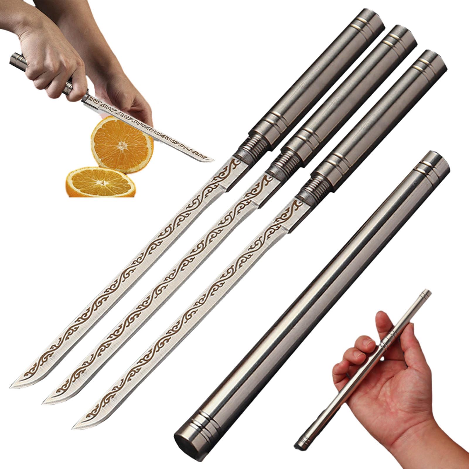 Multipurpose Outdoor Portable Fruit Knife with Sheath, Mini Fruit Knife Sticks, Cuchillo Multiusos Para Fruta Portátil Para Exteriores Con Funda, Multipurpose Knife with Sheath (3pcs)