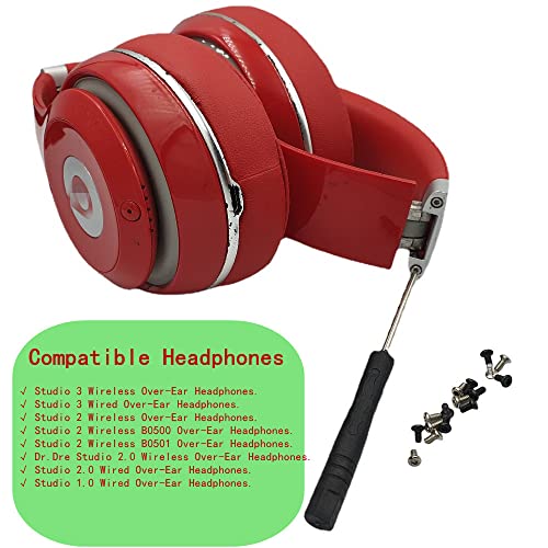 Studio 3 Headband Screws Replacement for Beats Studio 3 Headband Replacement,Beats Studio 1.0, Beats Studio 2 Headband Screws 16pcs (8pcs Black+8pcs Silver)