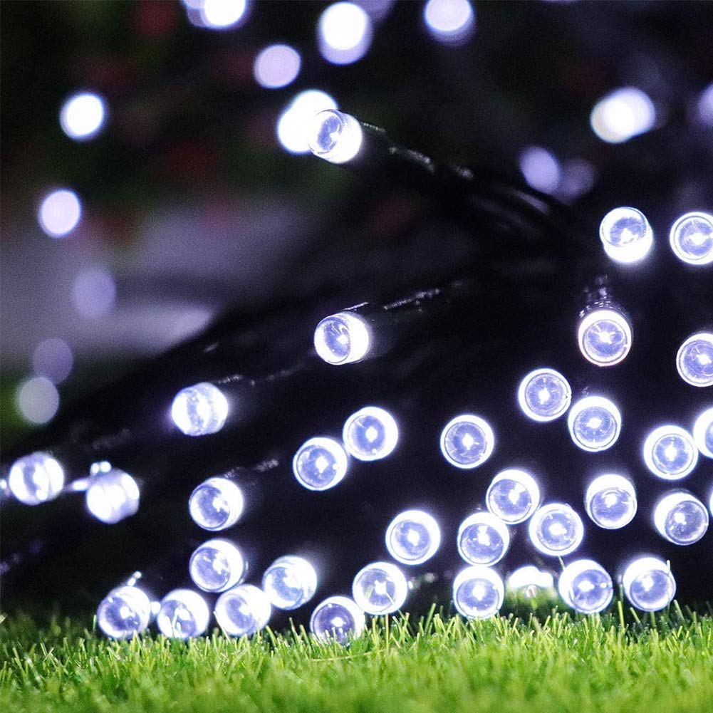 Dooit 200 LED 82ft Christmas Tree String Lights Plug in, 8 Modes Green Wire Clear Bulbs Mini Lights, Waterproof Fairy String Lights Xmas Wedding Party Holiday Decoration，Connectable(Cool White)