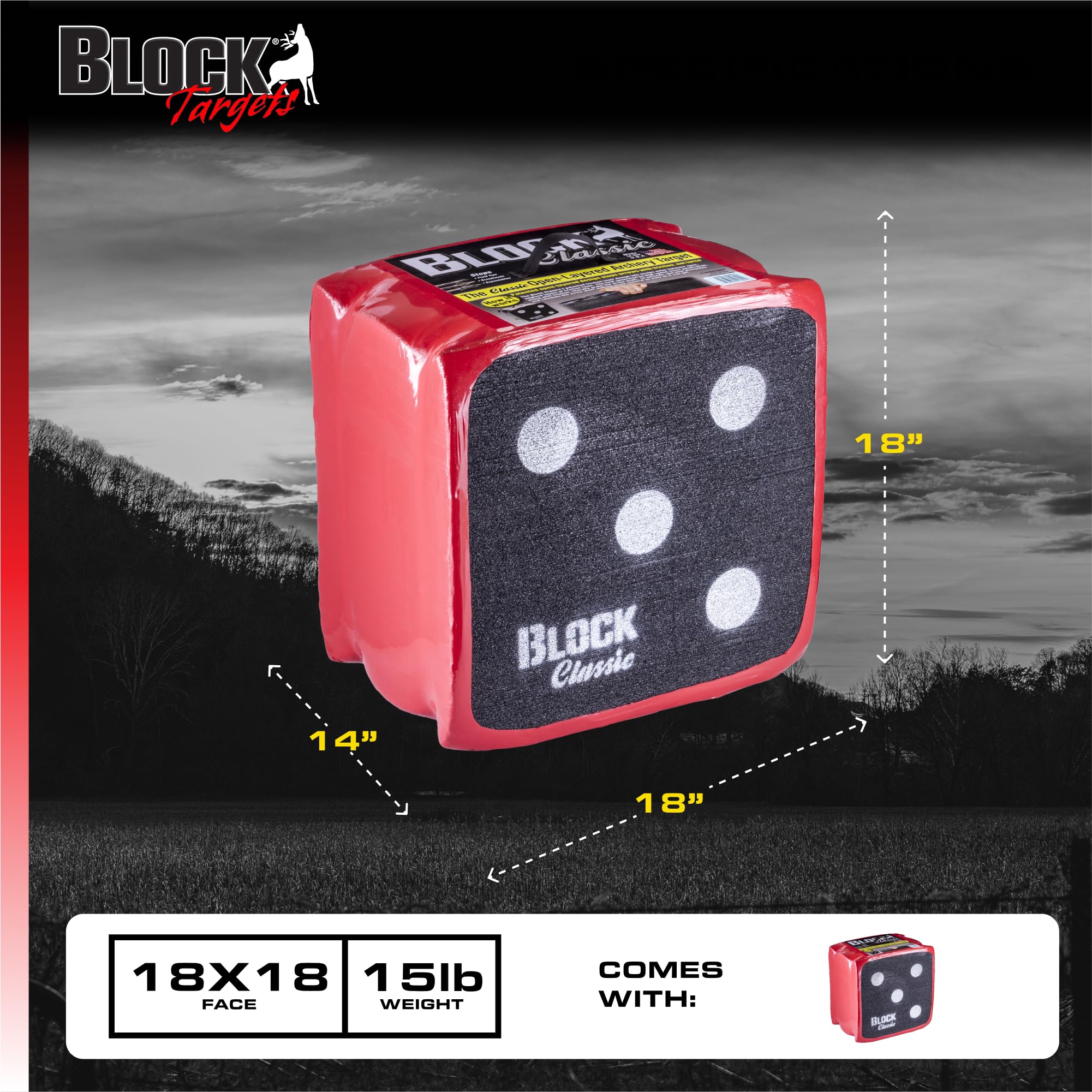 Field Logic Block Classic 18 Archery Target, Black