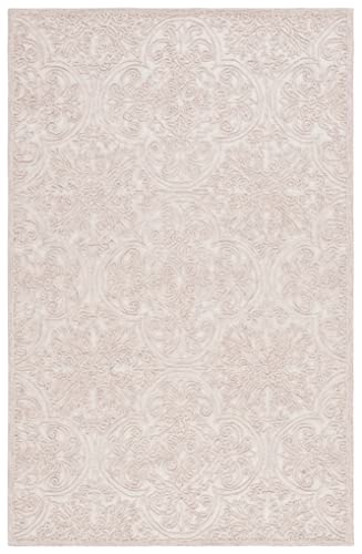 MARTHA STEWART Safavieh Collection by SAFAVIEH 4' x 6' Ivory/Pink MSR3511U Handmade Contemporary Wool Area Rug