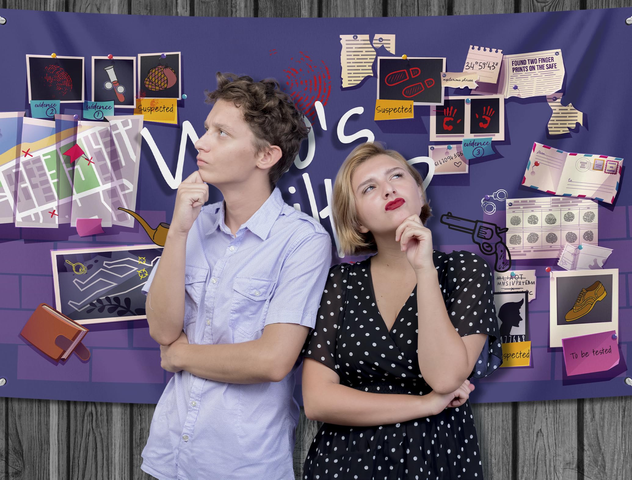 Murder Mystery Party Backdrop β Detective Party Banner, Mystery Party Background, Murder Mystery Party Decor, Spy-Themed Party Decorations - (70β x 43β)