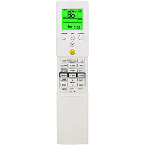 Replacement for Fujitsu Air Conditioner Remote Control AR-REM1U ARREM1U ASU9RLS3Y ASU12RLS3Y ASU15RLS3Y ASU30RLE, ASUG09LZAS ASUG12LZAS ASUG15LZAS Display in Both Fahrenheit and Celsius