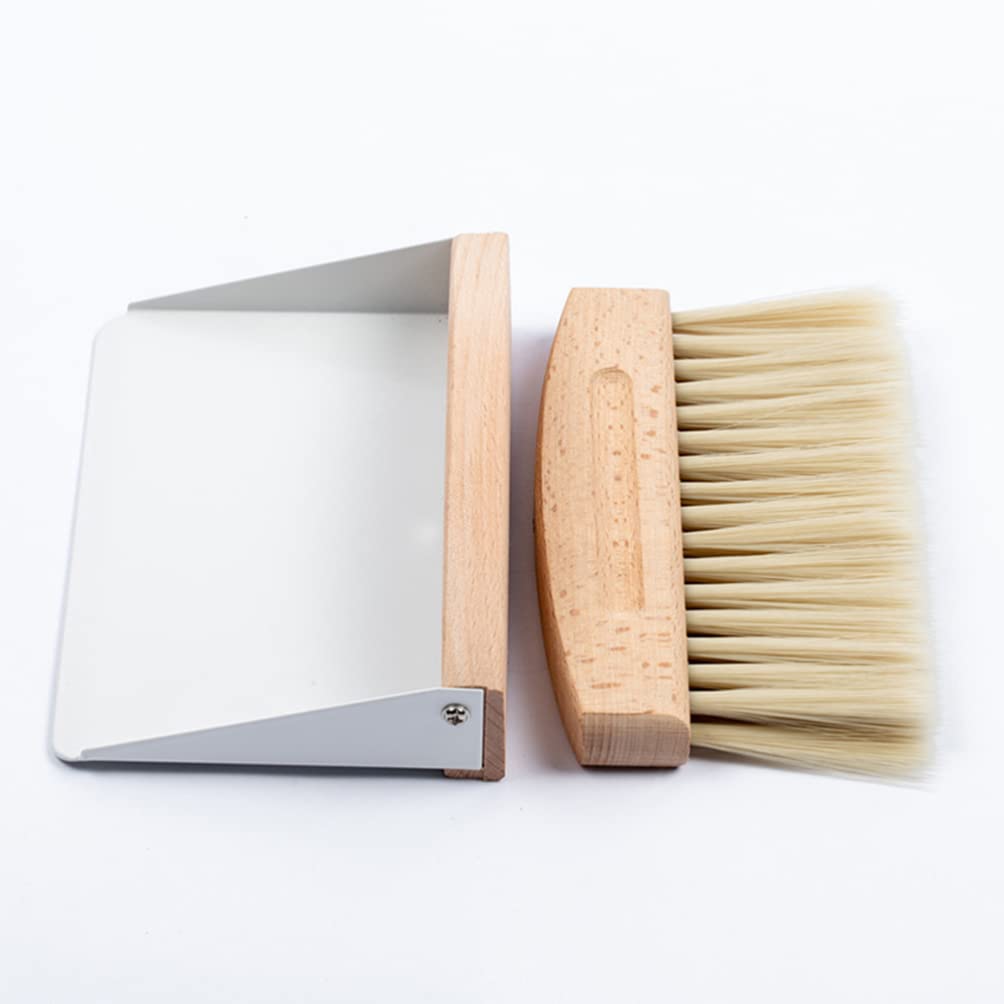 Hemoton 1 Set Small Broom Dustpan Brooms Pet Cage Broom Brush Dustpan Desk Top Dustpan Car Cleaning Tools Pets House Cleaning Brush Sofa Child Desktop White Iron Keyboard Brush