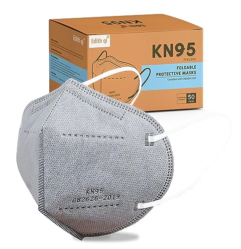 KN95 Face Mask 50 PCS, Grey Disposable Face Masks for Adults