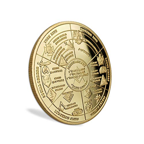 JYGCOIN Masonic Coin Master Mason Freemason Lodge Family Map Working Tools