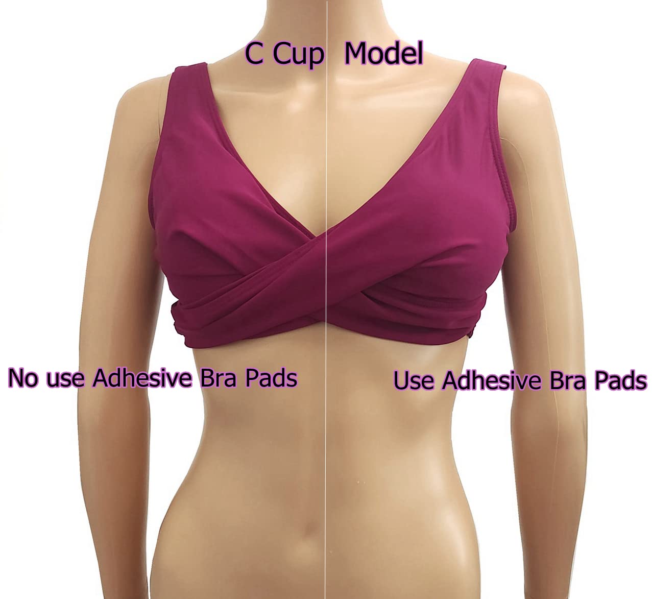 DHCare Women’s Adhesive Bra Pads Removable Breathable Push Up Sticky Bra Cups Inserts Breast Enhancer