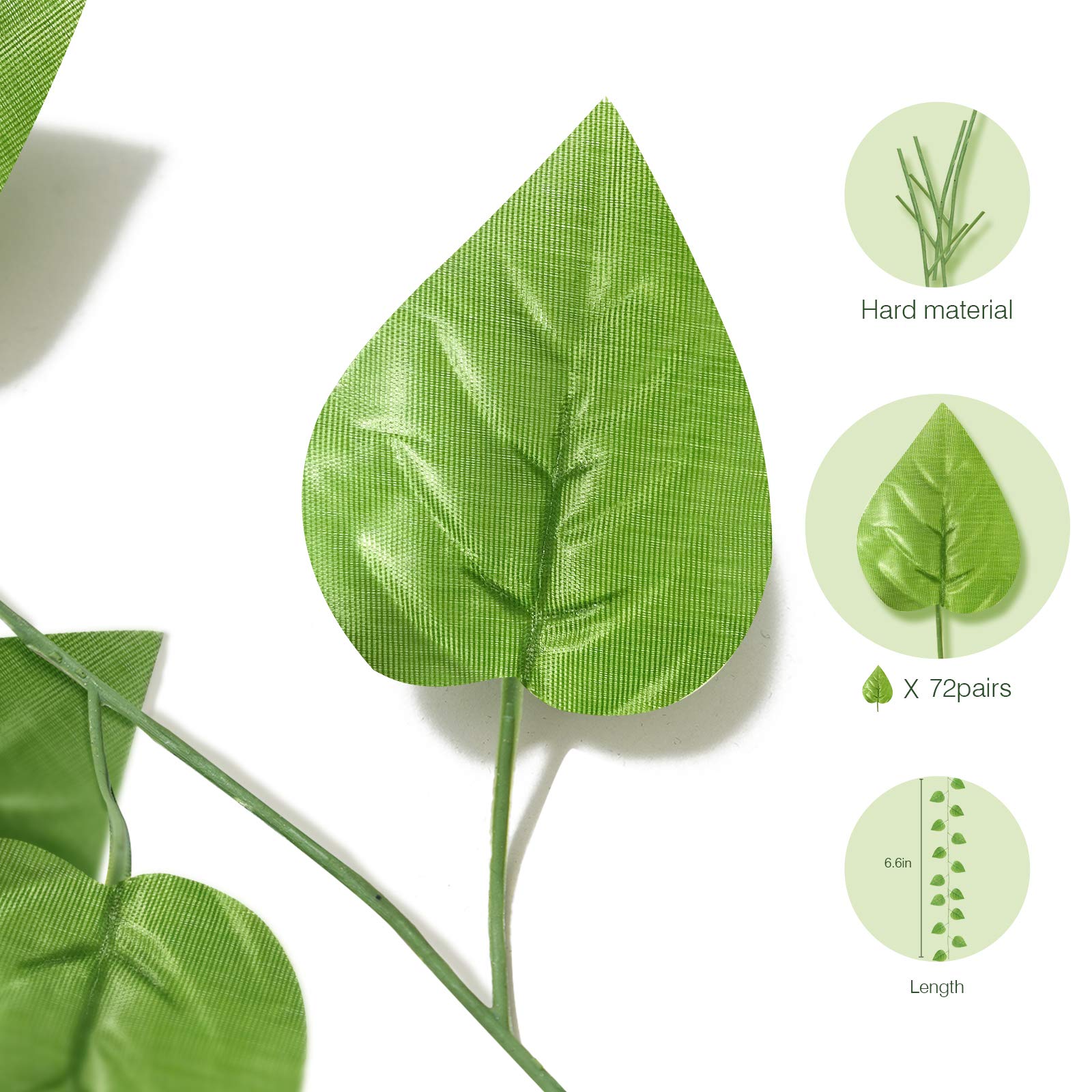 Yatim 94-Ft 12 Pack Artificial Ivy Leaf Garland Plants Vine Hanging Wedding Garland Fake Foliage Flowers Home Kitchen Garden Office Wedding Wall Decor