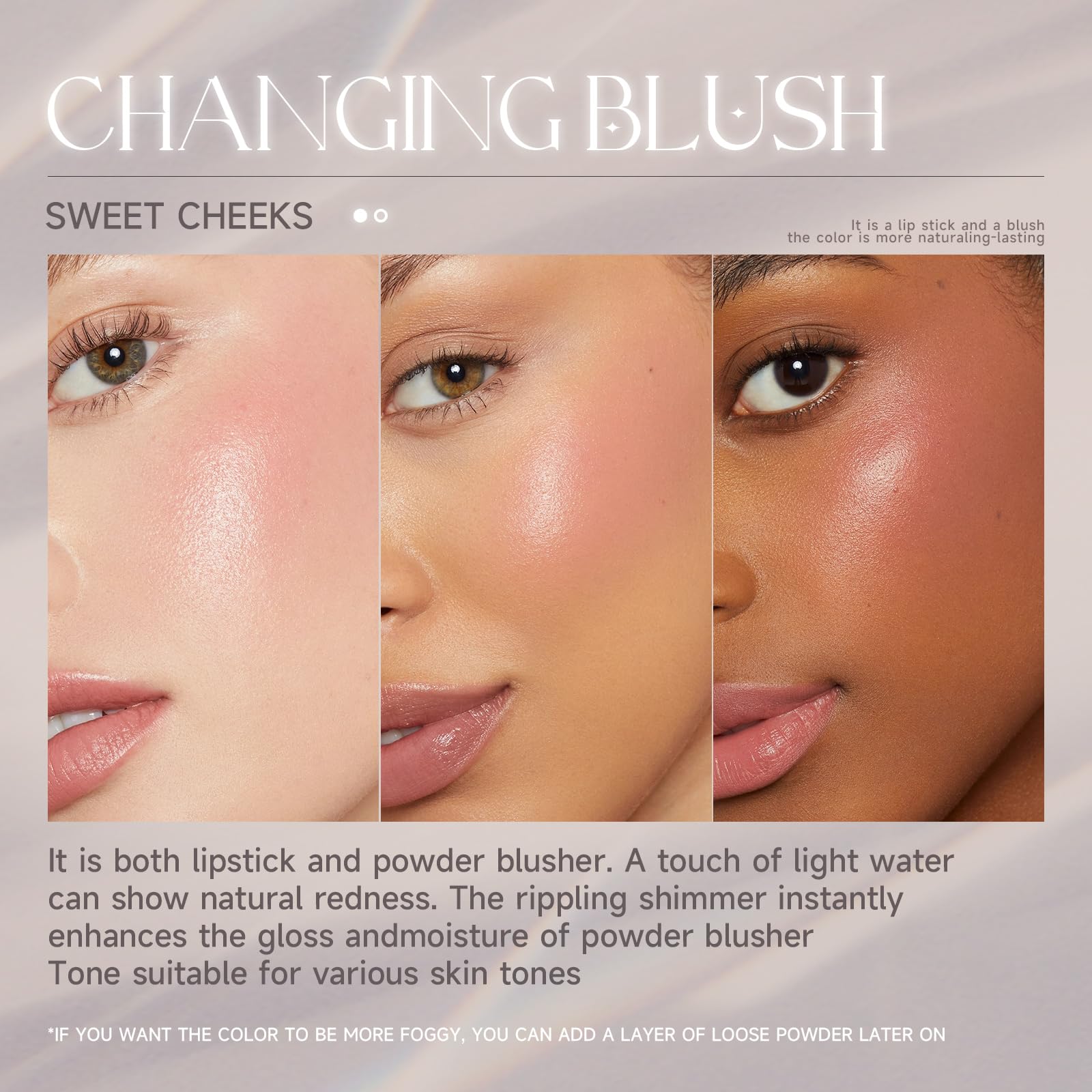 Easilydays Color Changing Blush Stick, Cream Blush for Cheeks & Lips, Dewy & Natural Nude Finish, PH Changing Moisturizing Blush Rouge, Waterproof Blusher Gel for Cheeks, Eyes, Lips, Brightening Balm, Lightweight & Long-Wearing