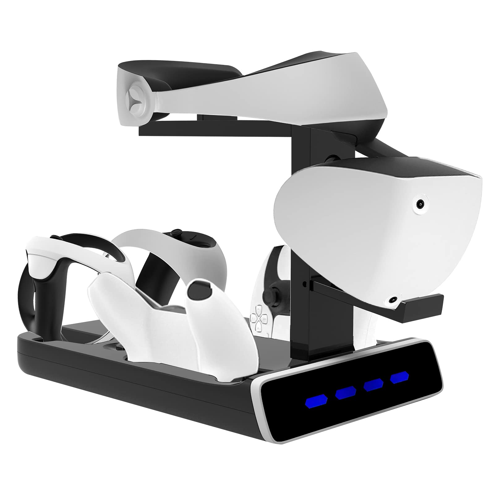 Jhua PS5 Controller Charger Station PS5 Stand 4 Charging Station for PlayStation VR2 and PS5 Controller Charging Dock Station with VR Headset Display Stand, LED Indicators