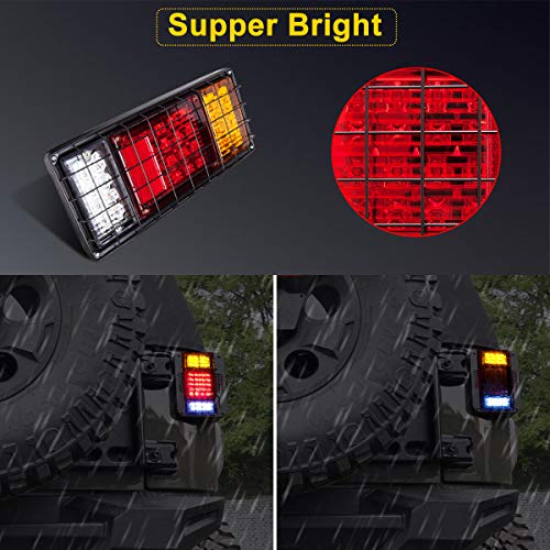 LIMICAR 40 LED Trailer Tail Lights Kit Waterproof with Reverse Turn Signal Brake Trailer Light For UTV UTE RV Camper Pickup Truck, Boat(2 Pack)