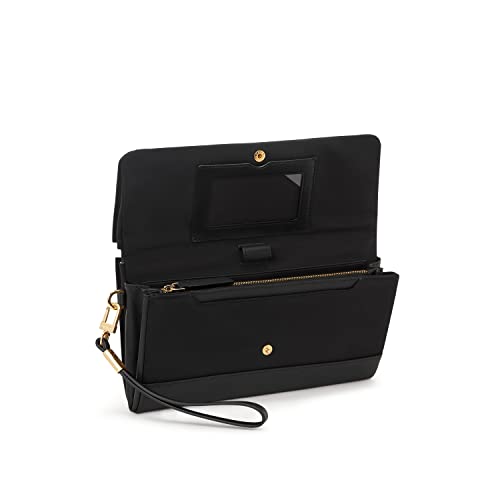 TUMI Voyageur Travel Wallet - Premium Women's Travel Wallet - Stain & Water Resistant - Black & Gold Hardware
