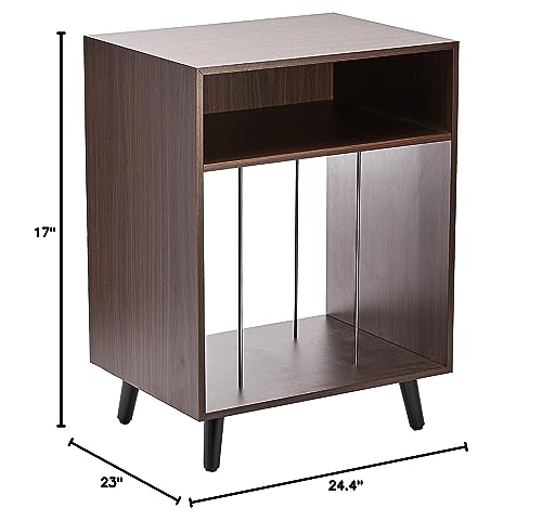 Victrola Vinyl,Metal Entertainment Stand with Record Holder, Espresso (VTA-270S-ESP)