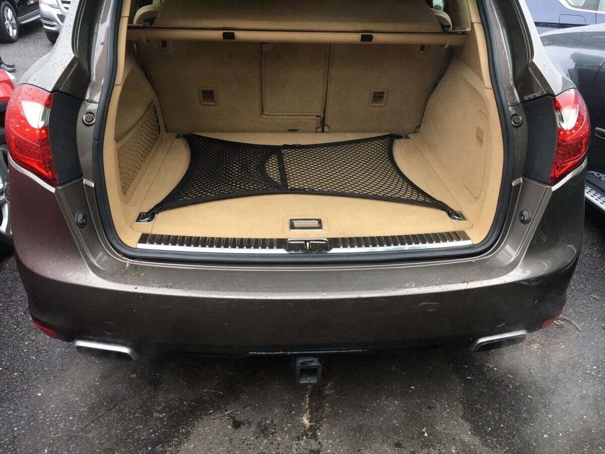 EACCESSORIES EA Trunk Organizer Cargo Net for Porsche Cayenne 2011-2023 - Floor Style Cargo Net for SUV - Premium Mesh Elastic Car Trunk Organizer Vehicle Carrier Storage - Compatible with Cayenne