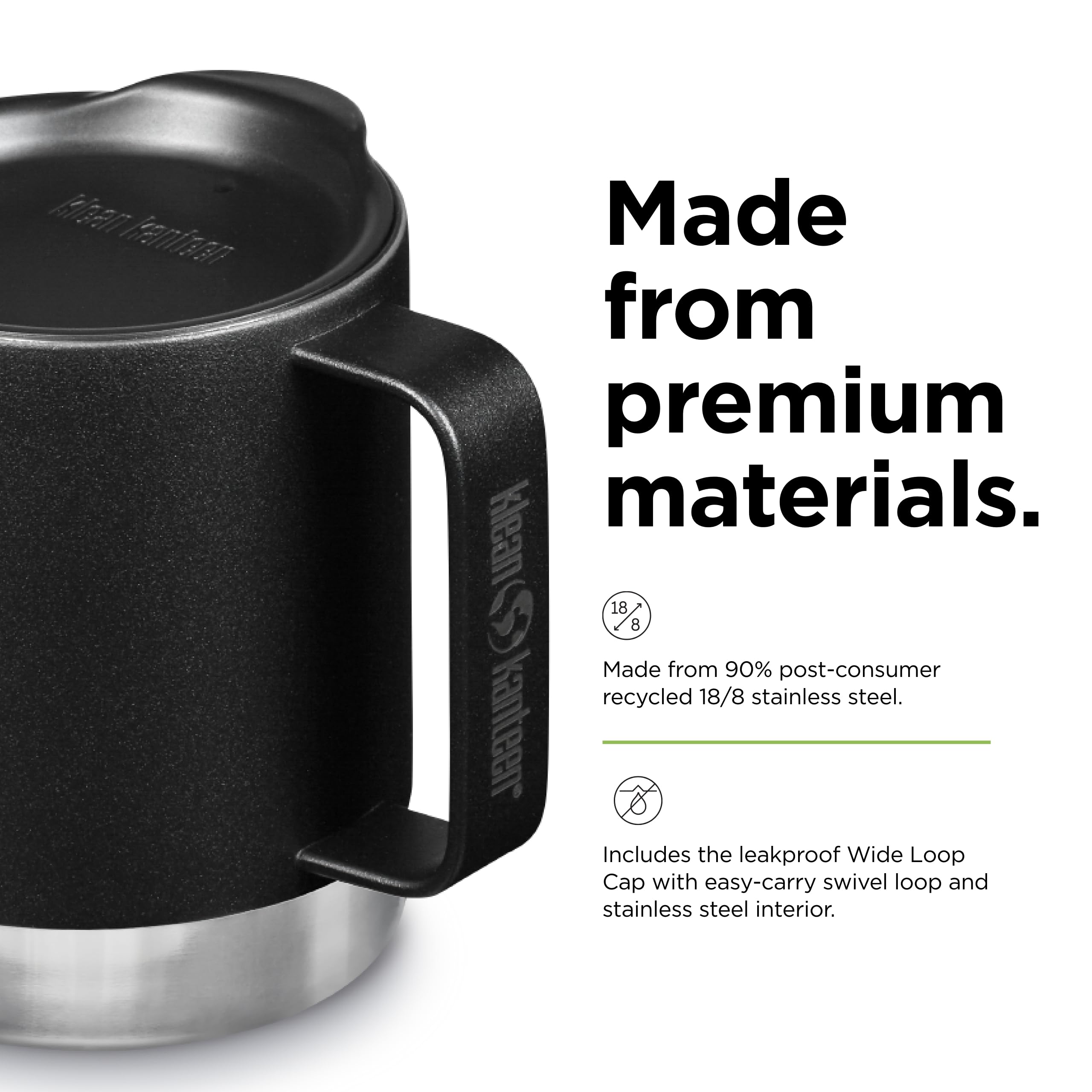 Klean Kanteen Insulated Camp Mug - 12 oz - Black