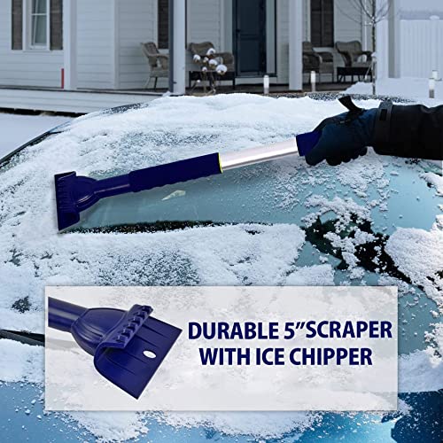 Koolatron Michelin Ultra Duty Extendable 43-63" Snow Brush for Trucks XL Swivel Head, Squeegee, Ice Scraper, Ergonomic, Scratch Free Auto Window Snowbrush, Windshield Broom for Car, SUV