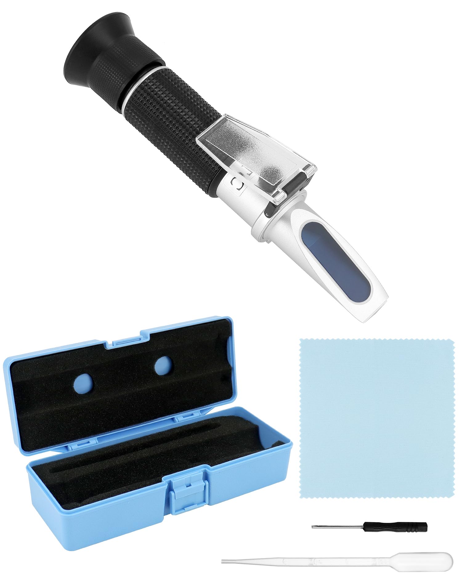 QWORK Beekeeper Refractometer with Automatic Temperature Compensation, Brix 0-32%, Hand Refractometer for Fruit Juice Beer Jam