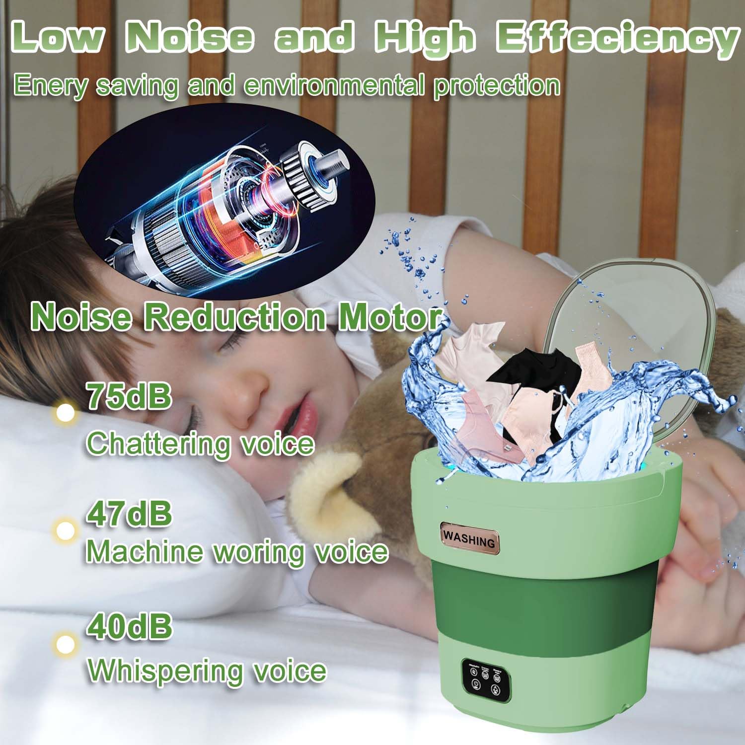 Mini Washing Machine, 15L Upgraded Portable Small Washing and Dryer Machine, Collapsible Washer with Spin for Travel,Apartment, Baby Clothes, Socks
