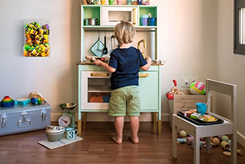 SimplyImagine Acrylic Wall Toy Dispenser, Hanging Organizer and Storage Bin for Childrenās Playroom - Clear Holder for Blocks, Cars, Trains, Balls, Darts, Snacks & More, Container for Indoor/Outdoor
