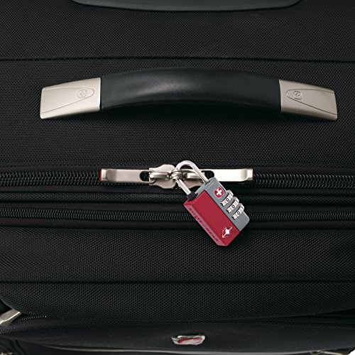 SwissGear TSA-Approved Travel Sentry Combination Luggage Lock with Resettable Combo and Inspection Indicator, Red, One Size