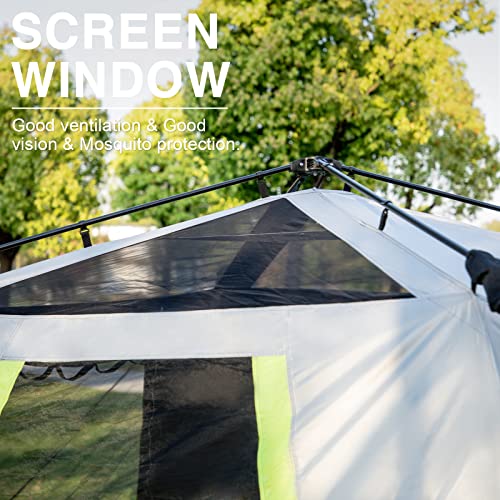 EVER ADVANCED 6 Person Blackout Camping Tent Instant Cabin Tents for Family with Rainfly, 60s Easy Setup, Water-Resistant, Blue