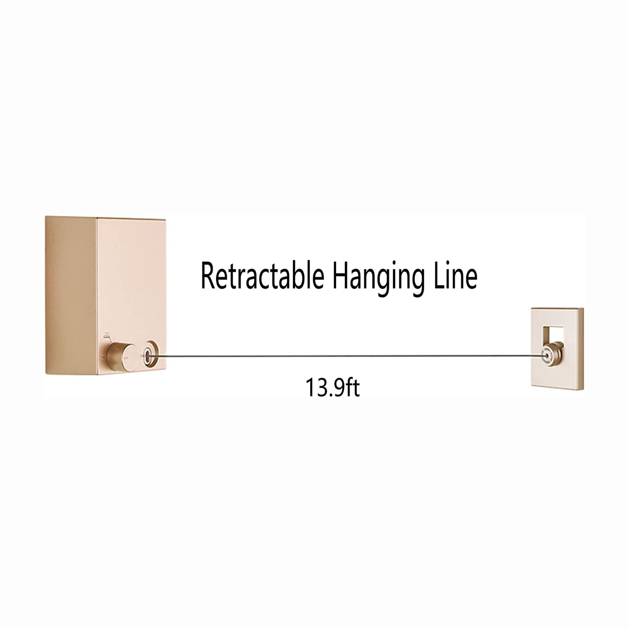 Retractable Clothesline with Lock to Prevent Sagging Function Heavy Duty Wall Mounted Clothes Drying Laundry Line (Silver)