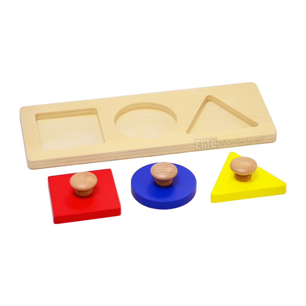 Elite Montessori Geometric Multiple Shape Puzzle Color Sorter for Toddler & Preschool Sensorial Toy Learning Material (Style A)