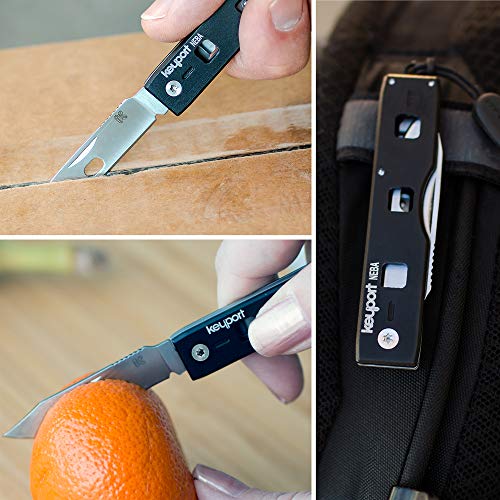 Keyport NEBA Knife - Keychain Knife with Removable Pocket Clip | Small EDC Utility Knife for Men & Women | Premium Keychain Pen Knife | Folding Multitool Knife for Pivot Key Organizer