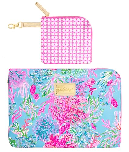 Lilly Pulitzer Padded Tech Sleeve with Small Zip Pouch for Accessories, Cute Laptop Case for Women, Tablet Bag or 13 Inch Laptop Sleeve (Cay to My Heart)