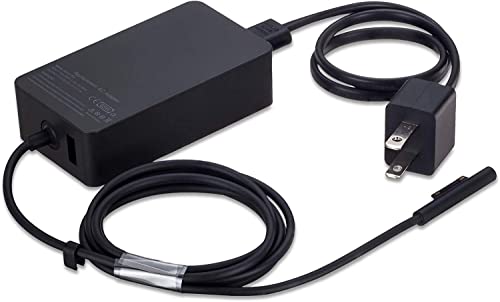 Surface Laptop Charger 65W,for Surface Pro 3 Pro 4 Pro 5 Pro 6 Pro 7 Pro X Surface Go 1 2 Surface Laptop 1 2 3 Surface Book with Wall Plug and Power Cord