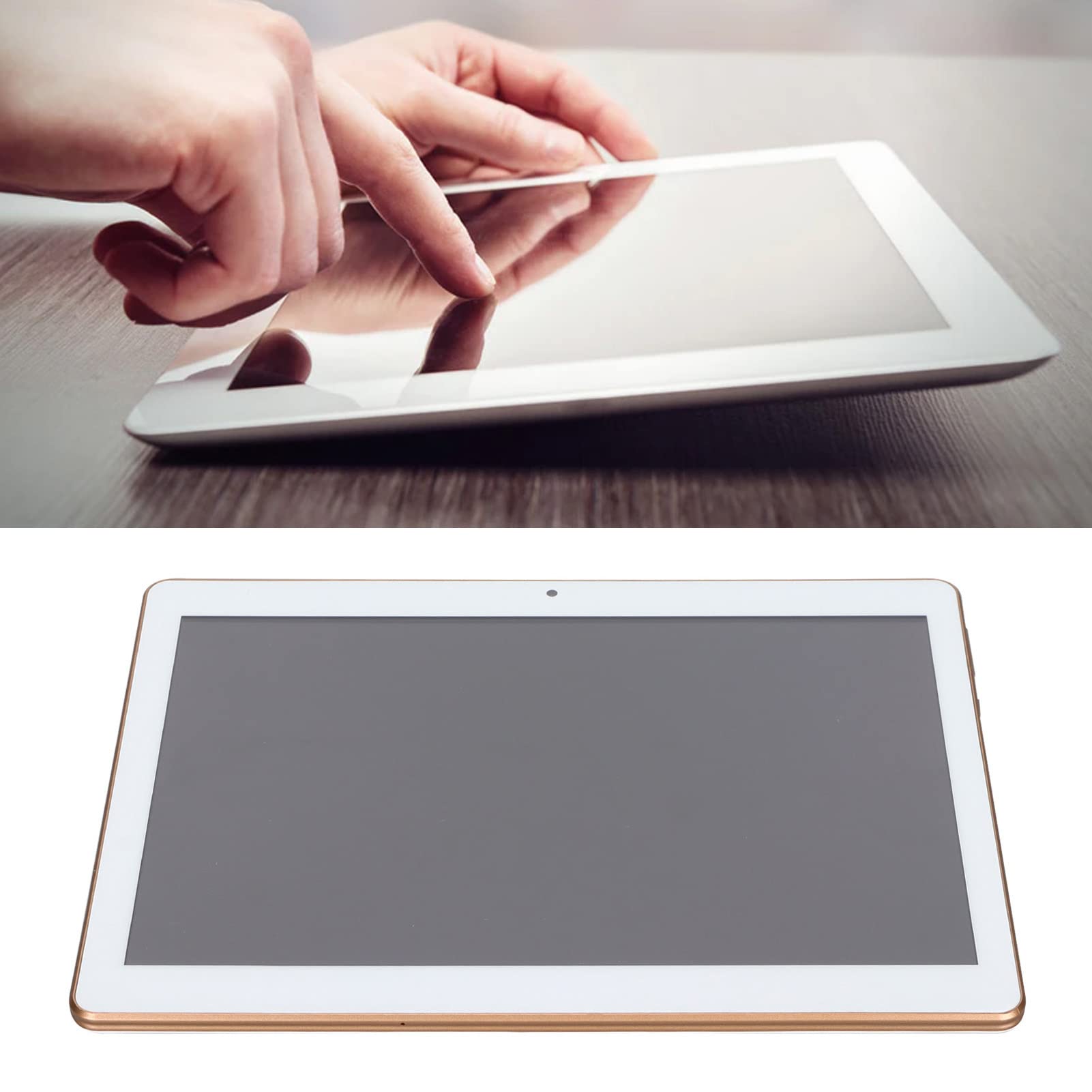 HD Tablet, 1280 x 800 Resolution Full HD 64GB 10.1in Tablet PC Dual SIM Dual Standby Calling Octa Core CPU Processor Three Card Slot Design WiFi 4G Calling Tablet for Android9.0(US Plugs 110-240V)