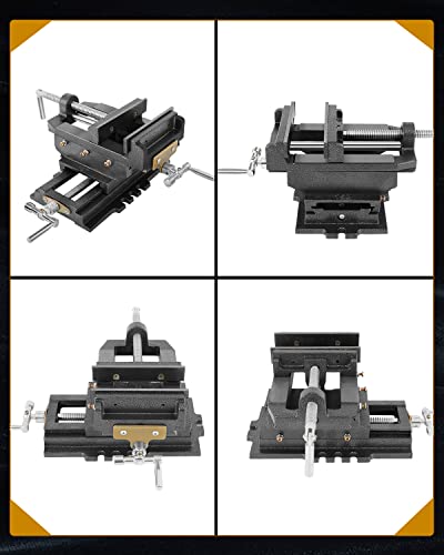 GYZJ ๐" ๐๐ซ๐จ๐ฌ๐ฌ ๐๐ฅ๐ข๐๐ ๐๐ข๐ฌ๐ Drill Press Milling Vise, ๐ in Jaw Width, ๐.๐ in Max Jaw Opening, Bench Mount Clamp Machine Vice Holder Clamping Tool for CNC Woodworking Milling Machine