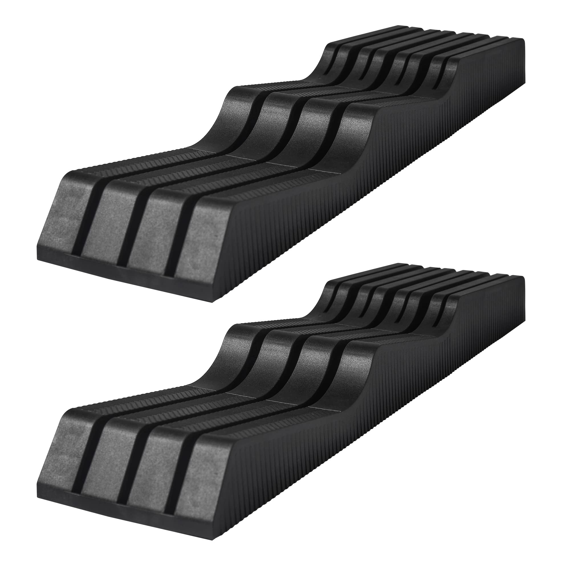 XYJ 2pc/set Drawer Kitchen Knife Block Plastic Knives Organizer Shelf Durable Chef's Knives Stand For Storing 7 Knives Portable Knife Holders(Knife not included) (Black)
