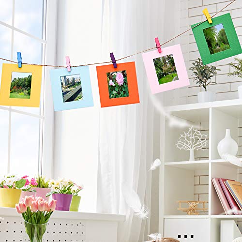 SUNMNS Wall Decor Hanging Display Paper Photo Frame Set Compatible with Fujifilm Instax Mini 11 9 8 70 90 26 Camera Films, Mini Link Printer, 30 Piece (Colorful)