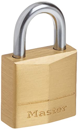 Master Lock Padlock, Solid Brass Lock, 3/4 in. Wide, 120Q (Pack of 4-Keyed Alike)
